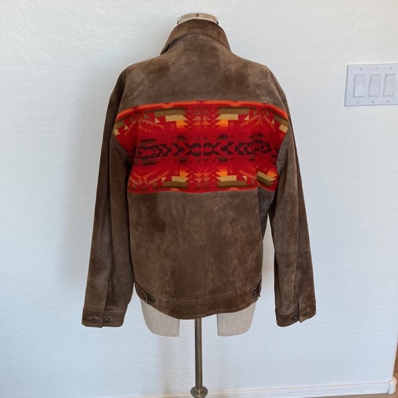 Pendleton | Jackets & Coats | Pendleton M Suede Leather Wool Blanket ...
